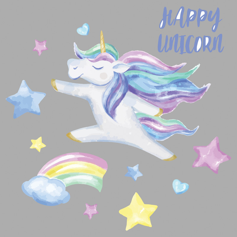 قیمت و خرید استیکر پارچه و لباس مدل dtf طرح یونیکورن کد H20.477 مجموعه 3 عددی