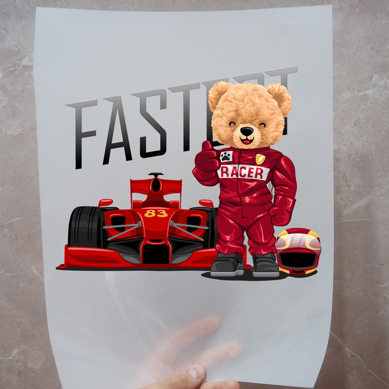 قیمت و خرید استیکر پارچه و لباس مدل dtf طرح تدی کد H15.97 مجموعه 4 عددی