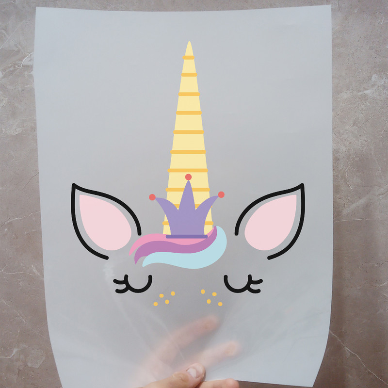 قیمت و خرید استیکر پارچه و لباس مدل dtf طرح یونیکورن کد H15.61 مجموعه 4 عددی