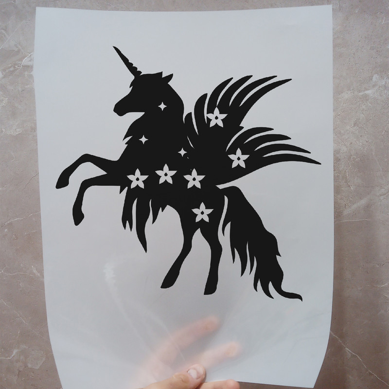 قیمت و خرید استیکر پارچه و لباس مدل dtf طرح یونیکورن کد H15.1247 مجموعه 4 عددی