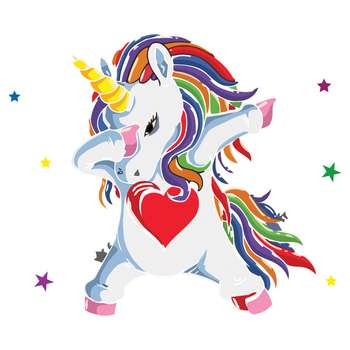 قیمت و خرید استیکر پارچه و لباس مدل dtf طرح یونیکورن کد H15.260 مجموعه 4 عددی