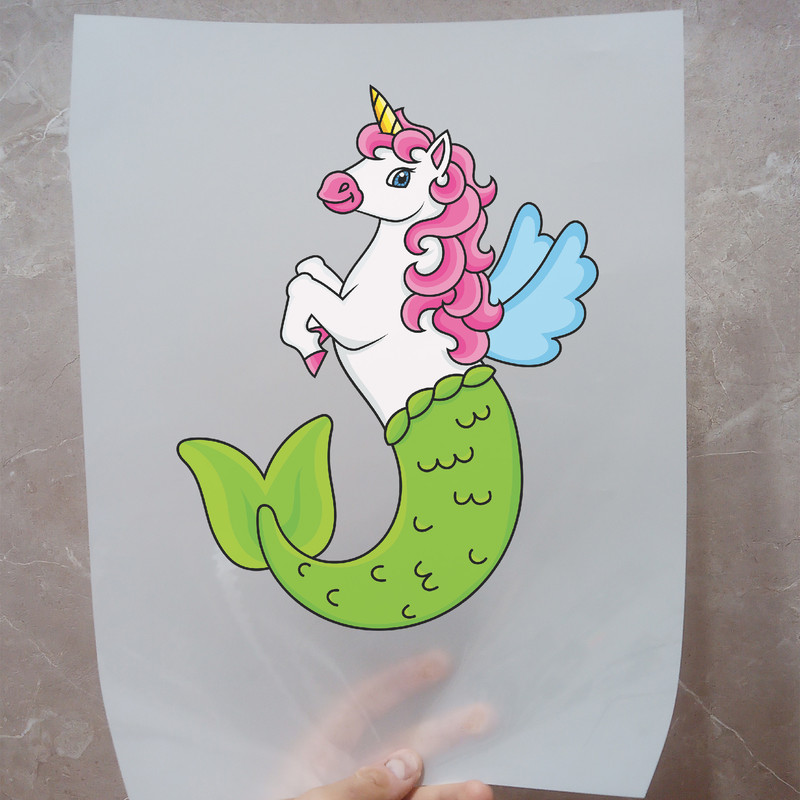 قیمت و خرید استیکر پارچه و لباس مدل dtf طرح یونیکورن کد H15.265 مجموعه 4 عددی