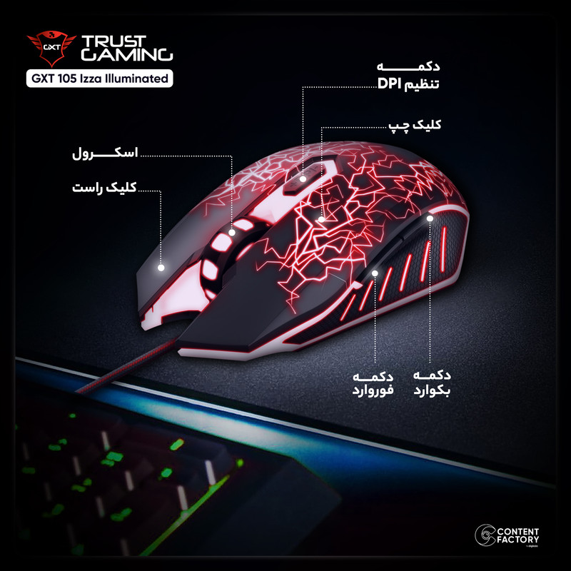 قیمت و خرید ماوس مخصوص بازی تراست مدل GXT 105 Izza Illuminated
