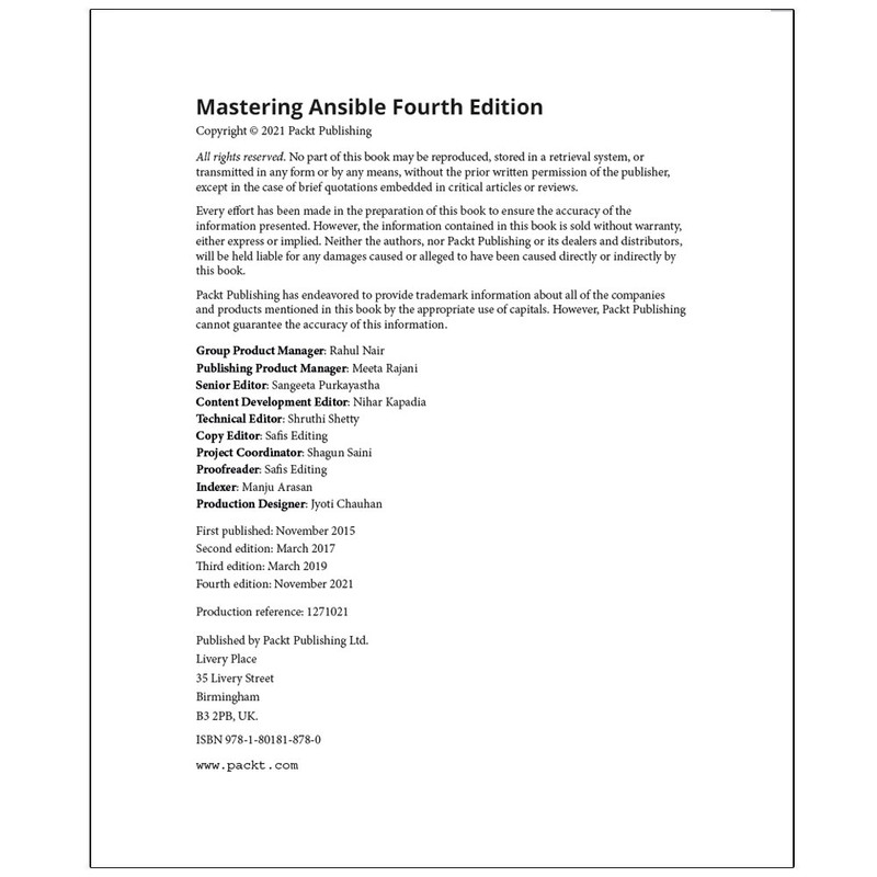 قیمت و خرید کتاب Mastering Ansible Fourth Edition اثر جمعی از نویسندگان ... قیمت و خرید کتاب Mastering Ansible Fourth Edition اثر جمعی از نویسندگان ...