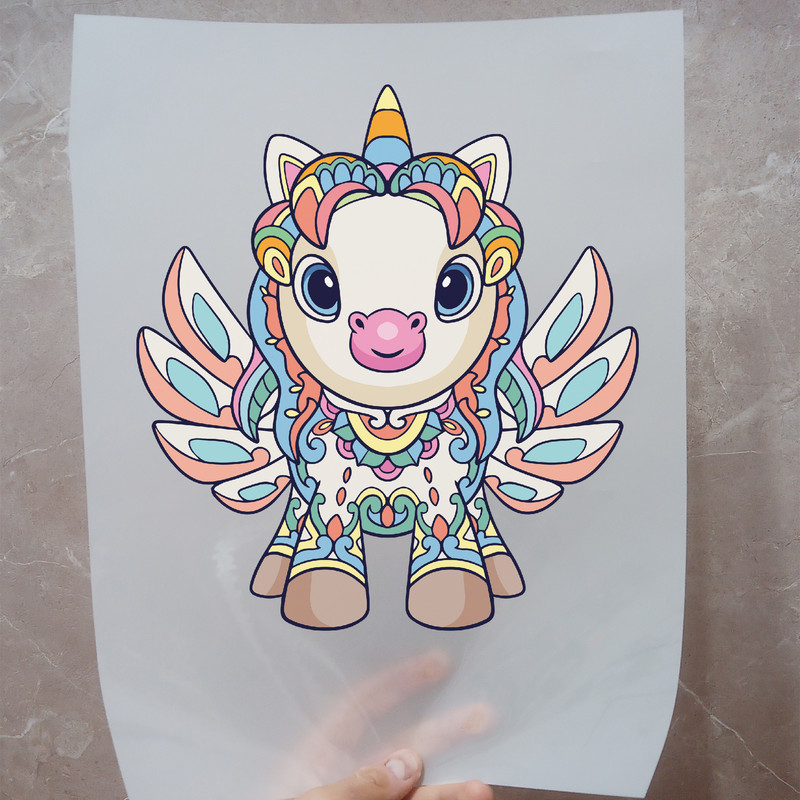 قیمت و خرید استیکر پارچه و لباس مدل dtf طرح یونیکورن کد H20.188 مجموعه 6 عددی