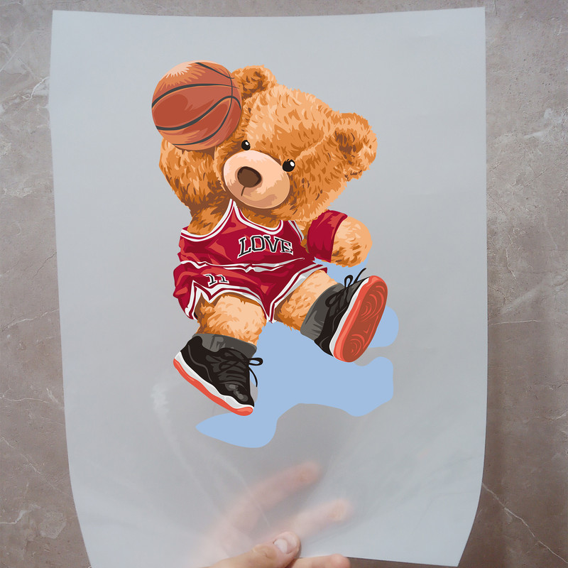 قیمت و خرید استیکر پارچه و لباس مدل dtf طرح تدی کد H15.126 مجموعه 24 عددی