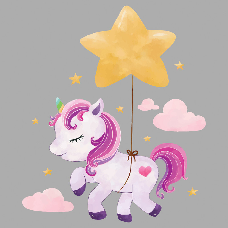 قیمت و خرید استیکر پارچه و لباس مدل dtf طرح یونیکورن کد H20.478 مجموعه 6 عددی