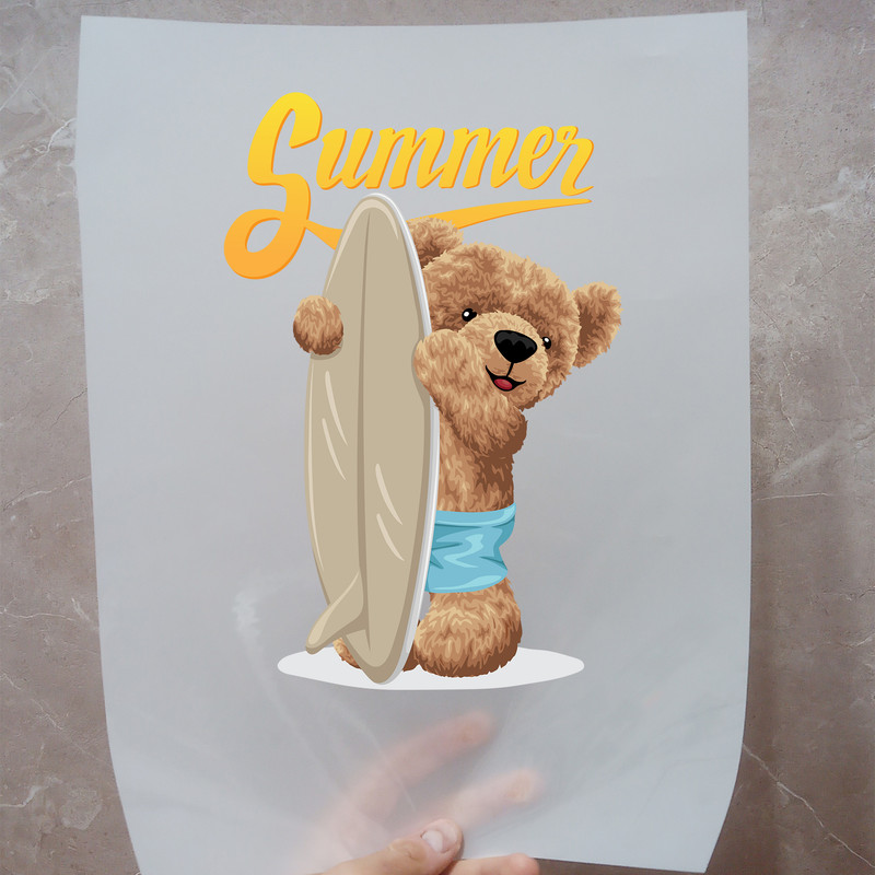 قیمت و خرید استیکر پارچه و لباس مدل dtf طرح تدی کد H20.86 مجموعه 3 عددی