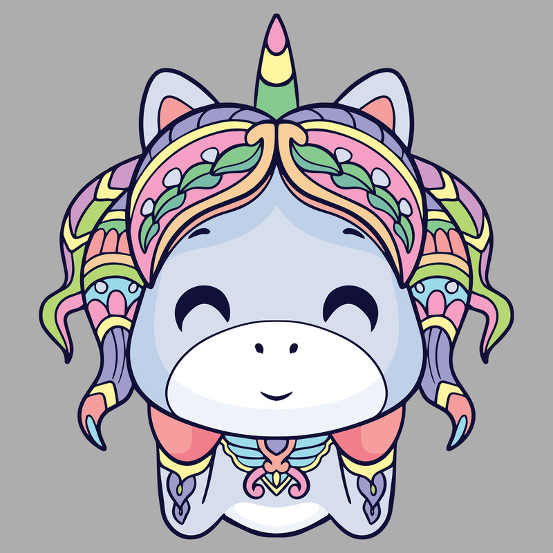 قیمت و خرید استیکر پارچه و لباس مدل dtf طرح یونیکورن کد H15.186 مجموعه 4 عددی