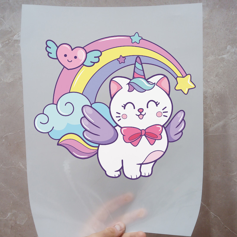 قیمت و خرید استیکر پارچه و لباس مدل dtf طرح یونیکورن کد H20.331 مجموعه 3 عددی