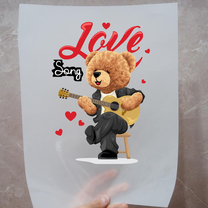 قیمت و خرید استیکر پارچه و لباس مدل dtf طرح تدی کد H30.83 مجموعه 12 عددی