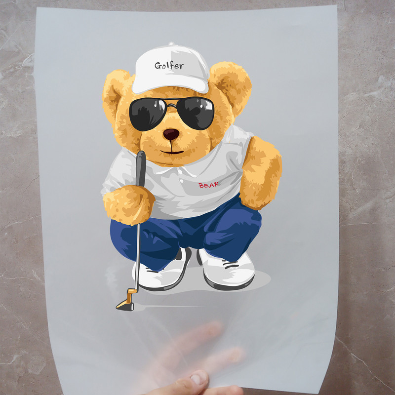 قیمت و خرید استیکر پارچه و لباس مدل dtf طرح تدی کد H15.134 مجموعه 12 عددی