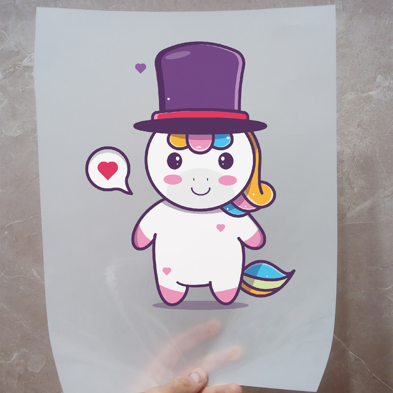 قیمت و خرید استیکر پارچه و لباس مدل dtf طرح یونیکورن کد H15.922 مجموعه 4 عددی