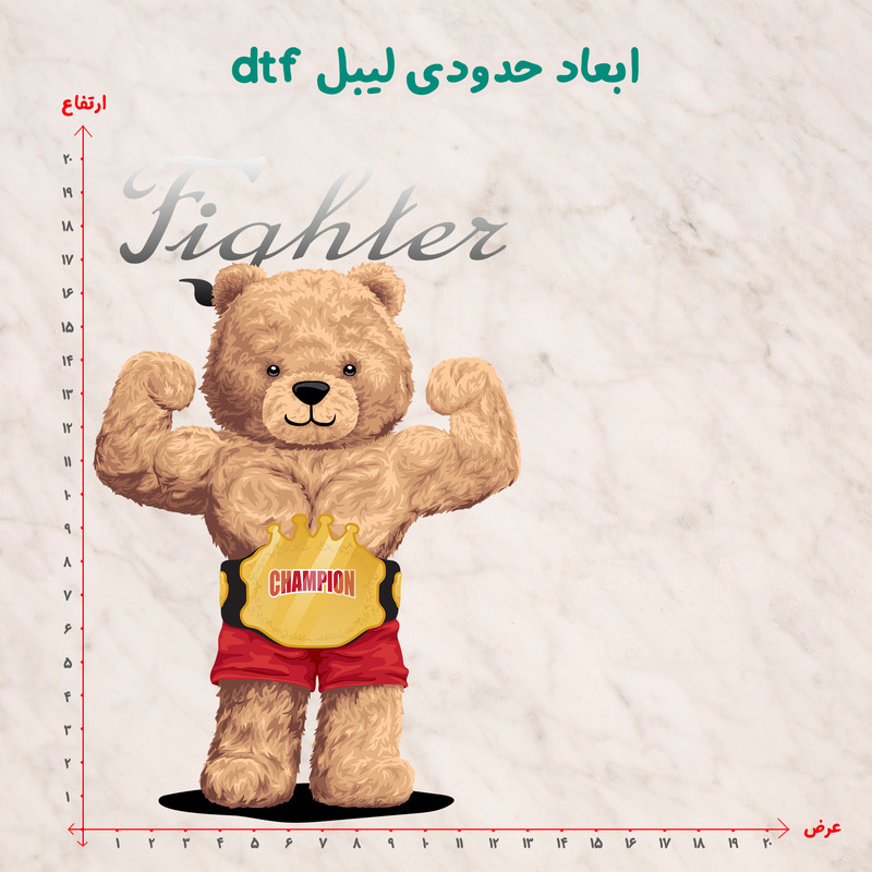 قیمت و خرید استیکر پارچه و لباس مدل dtf طرح تدی کد H20.91 مجموعه 6 عددی