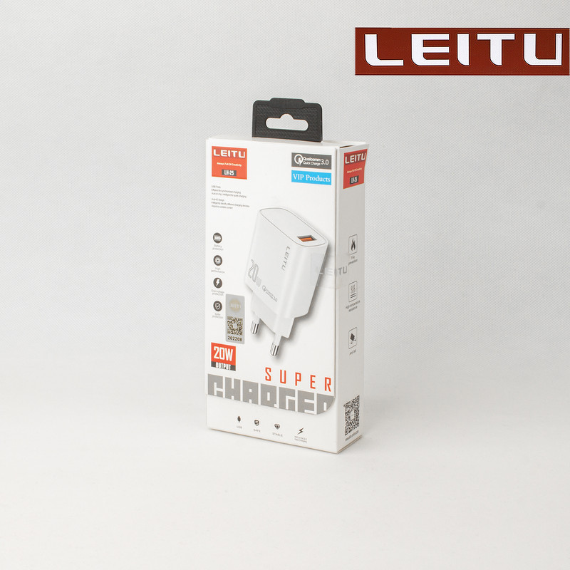 قیمت و خرید شارژر دیواری لیتو مدل LH-25 20W به همراه کابل تبدیل لایتنینگ/USB-C