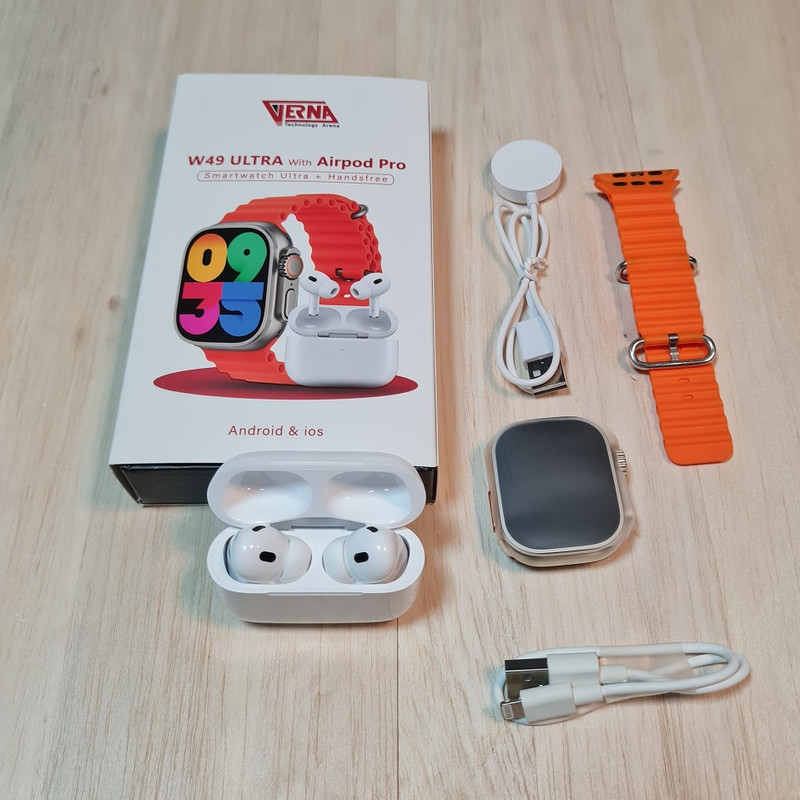 قیمت و خرید ساعت هوشمند ورنا مدل W49 Ultra with airpod pro به همراه ...