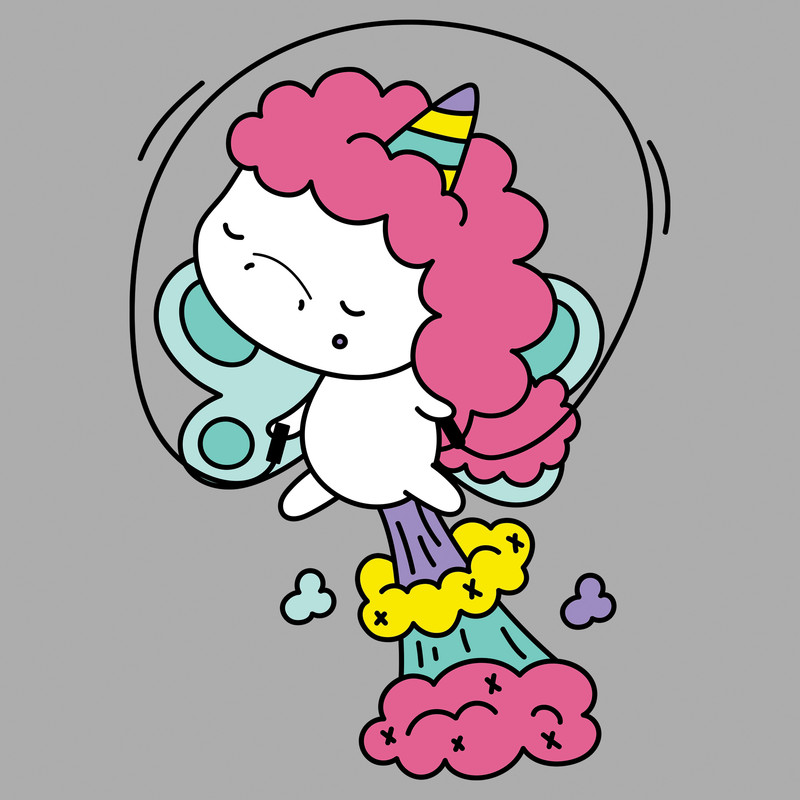 قیمت و خرید استیکر پارچه و لباس مدل dtf طرح یونیکورن کد H15.597 مجموعه 4 عددی