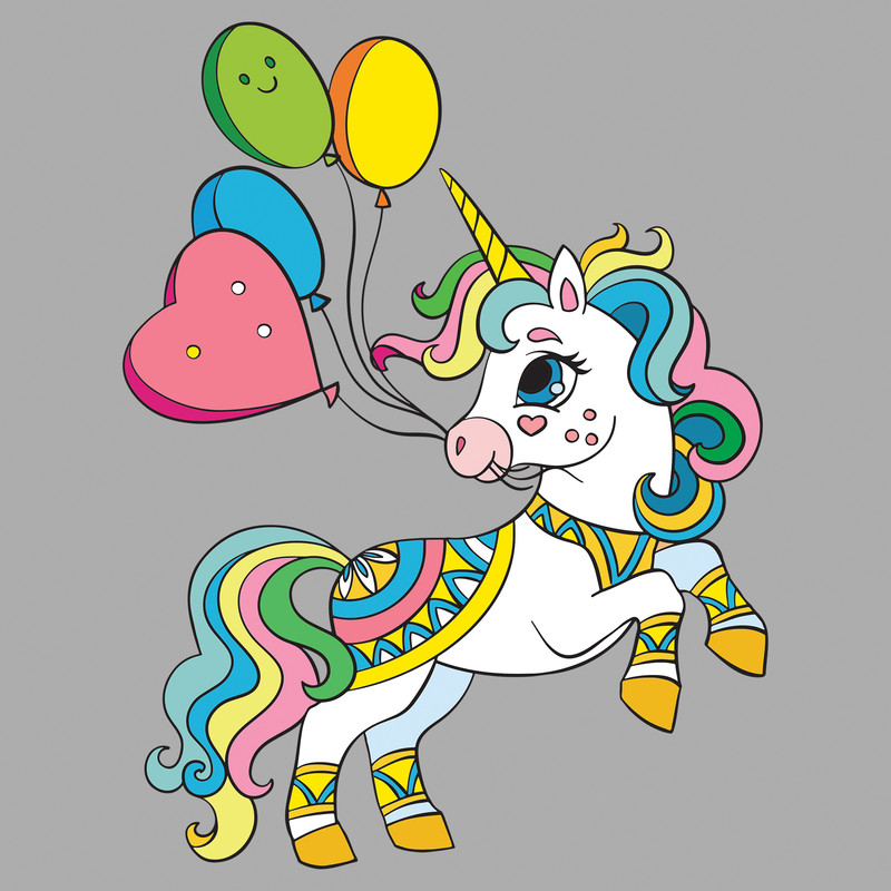 قیمت و خرید استیکر پارچه و لباس مدل dtf طرح یونیکورن کد H20.806 مجموعه 3 عددی