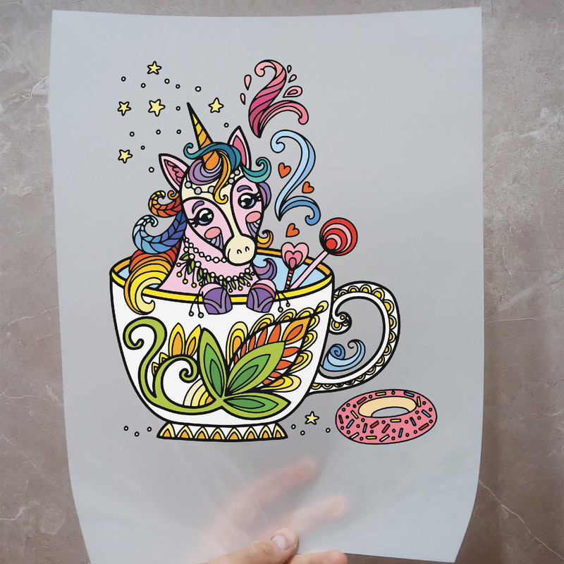 قیمت و خرید استیکر پارچه و لباس مدل dtf طرح یونیکورن کد H20.212 مجموعه 6 عددی