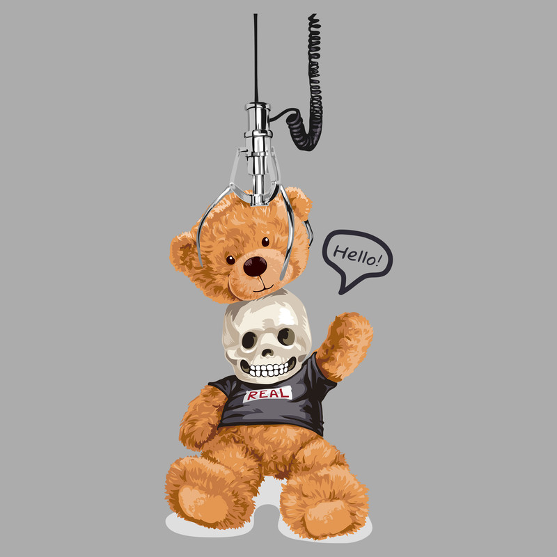 قیمت و خرید استیکر پارچه و لباس مدل dtf طرح تدی کد H20.155 مجموعه 3 عددی