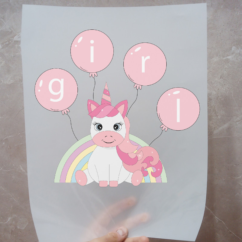 قیمت و خرید استیکر پارچه و لباس مدل dtf طرح یونیکورن کد H20.857 مجموعه 3 عددی