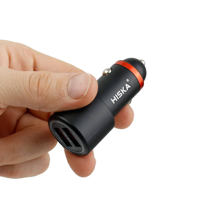 قیمت و خرید شارژر فندکی هیسکا مدل CC-307Q به همراه کابل تبدیل microUSB