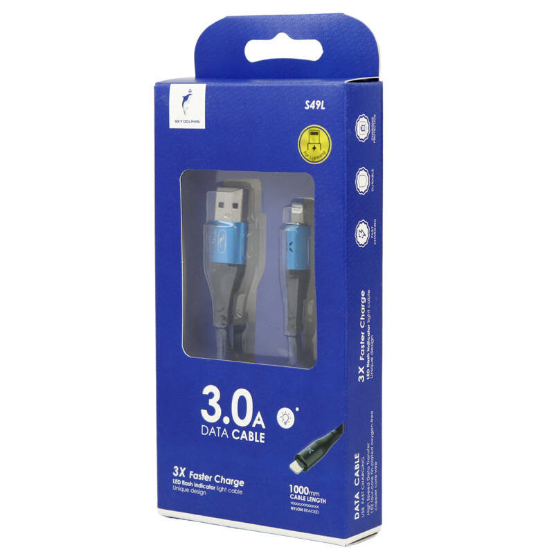 قیمت و خرید کابل تبدیل Usb به لایتنینگ اسکای دلفین مدل S49l طول 1متر
