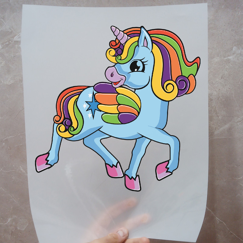 قیمت و خرید استیکر پارچه و لباس مدل dtf طرح یونیکورن کد H20.669 مجموعه 3 عددی