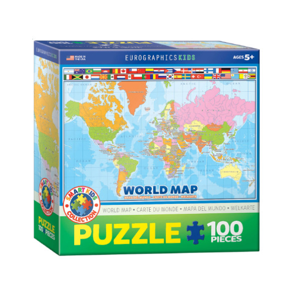 قیمت و خرید پازل 100 تکه یوروگرافیکس پازلز مدل (6100-1271) World Map