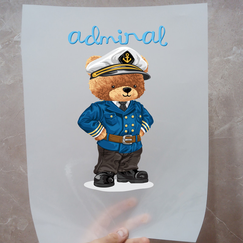 قیمت و خرید استیکر پارچه و لباس مدل dtf طرح تدی کد H20.103 مجموعه 3 عددی