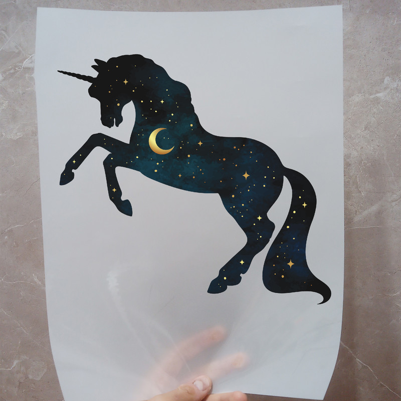 قیمت و خرید استیکر پارچه و لباس مدل dtf طرح یونیکورن کد H20.377 مجموعه 3 عددی