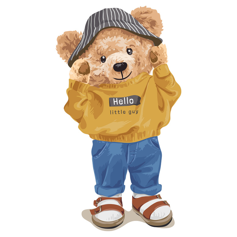 قیمت و خرید استیکر پارچه و لباس مدل dtf طرح تدی کد H30.173 مجموعه 24 عددی