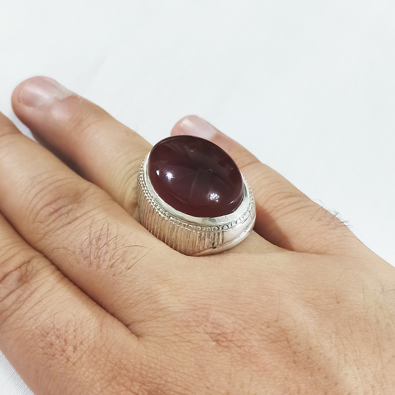 قیمت و خرید انگشتر نقره مردانه سلین کالا مدل عقیق کد ce-As205