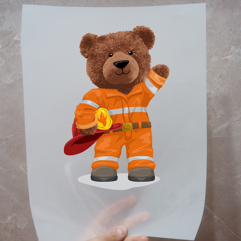 قیمت و خرید استیکر پارچه و لباس مدل dtf طرح تدی کد H20.40 مجموعه 3 عددی