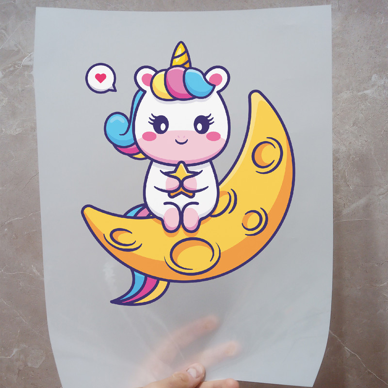 قیمت و خرید استیکر پارچه و لباس مدل dtf طرح یونیکورن کد H20.636 مجموعه 3 عددی