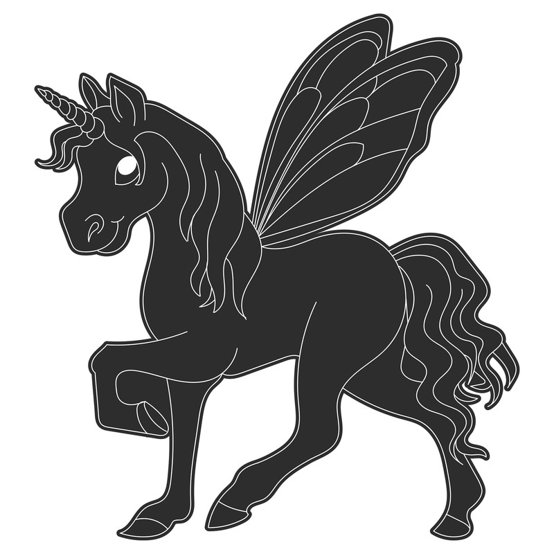 قیمت و خرید استیکر پارچه و لباس مدل dtf طرح یونیکورن کد H15.1197 مجموعه 4 عددی