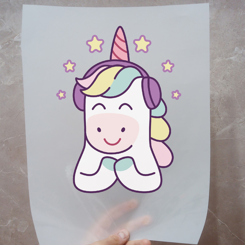 قیمت و خرید استیکر پارچه و لباس مدل dtf طرح یونیکورن کد H20.836 مجموعه 3 عددی