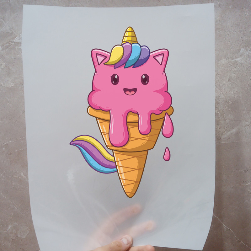 قیمت و خرید استیکر پارچه و لباس مدل dtf طرح یونیکورن کد H15.301 مجموعه 4 عددی