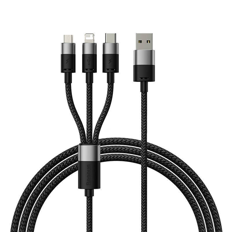 قیمت و خرید کابل تبدیل Usb به لایتنینگ Usb C Microusb بیسوس مدل High