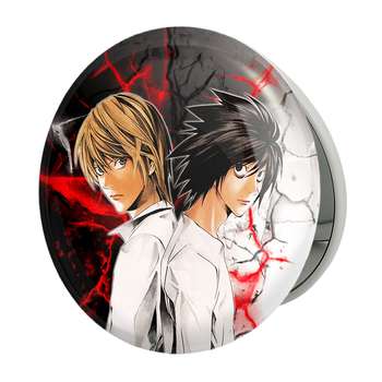 قیمت و خرید آینه جیبی خندالو طرح لایت و ال انیمه دفترچه مرگ Death Note