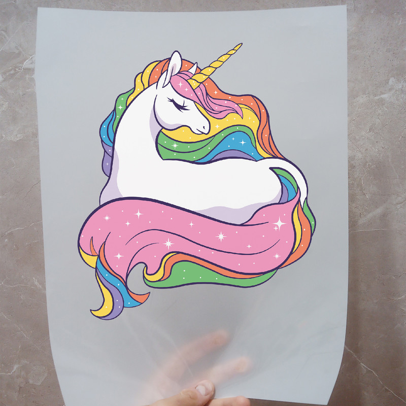 قیمت و خرید استیکر پارچه و لباس مدل dtf طرح یونیکورن کد H15.708 مجموعه 4 عددی