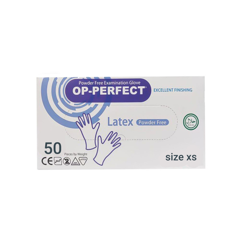 قیمت و خرید دستکش لاتکس اوپی پرفکت مدل Xs سایز ایکس اسمال بسته 50 عددی