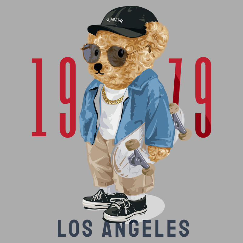 قیمت و خرید استیکر پارچه و لباس مدل dtf طرح تدی کد 20.197 بسته 5 عددی