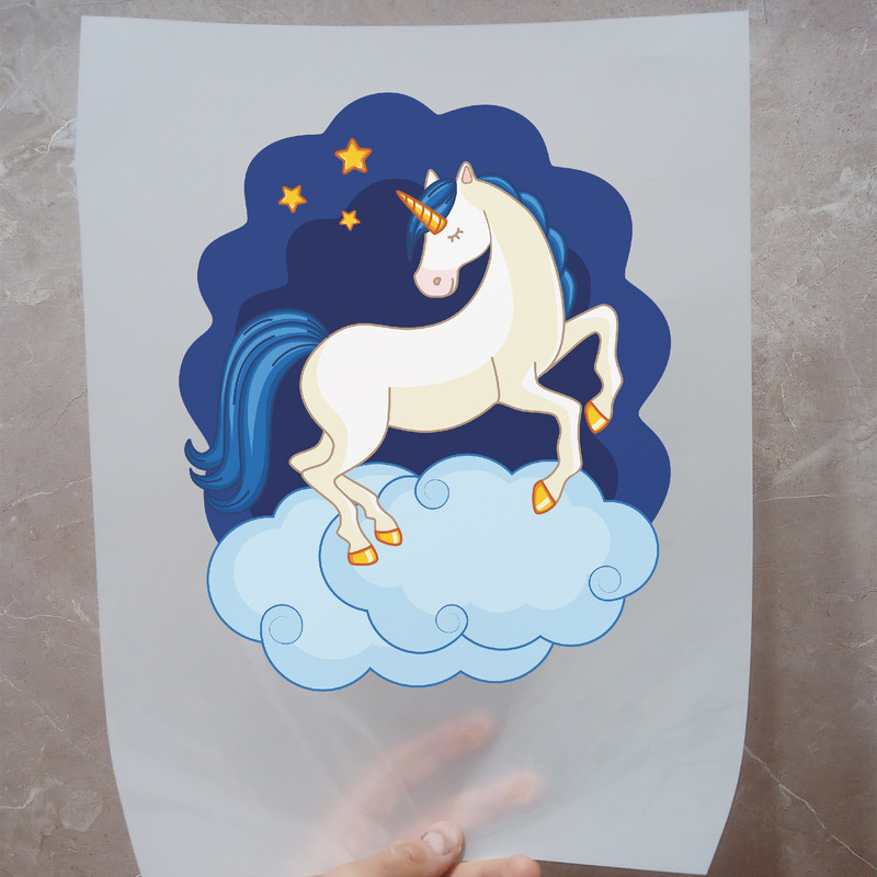 قیمت و خرید استیکر پارچه و لباس مدل dtf طرح یونیکورن کد H15.280 مجموعه 12 عددی