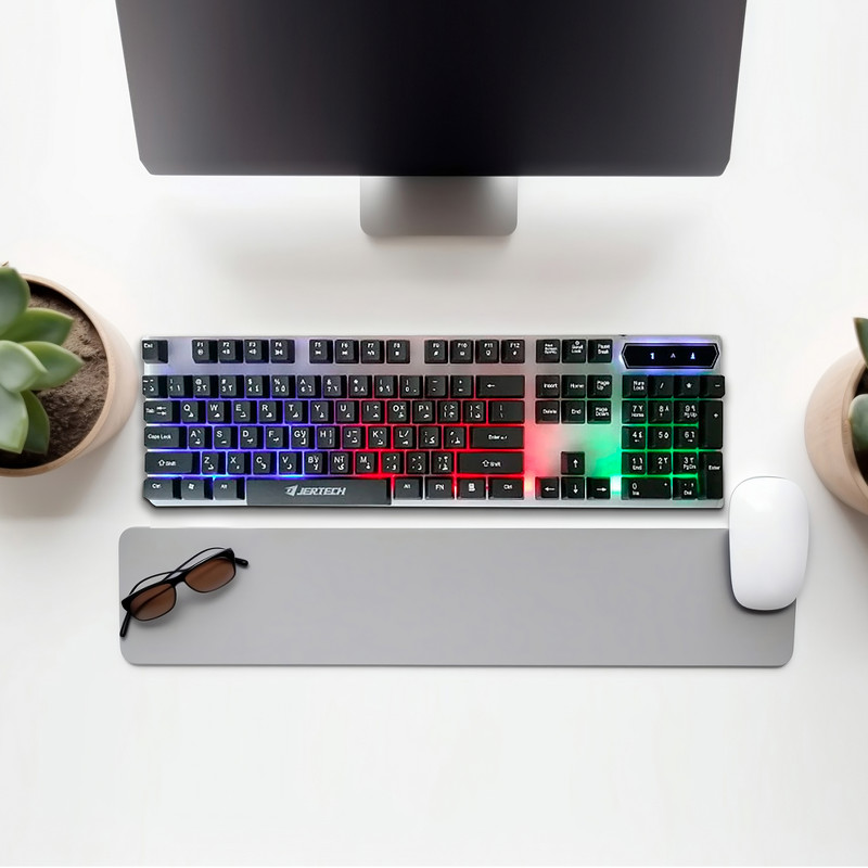 قیمت و خرید کیبورد گیمینگ جرتک مدل K358، سوئیچ ممبران، Full-Size، نورپردازی بک لایت