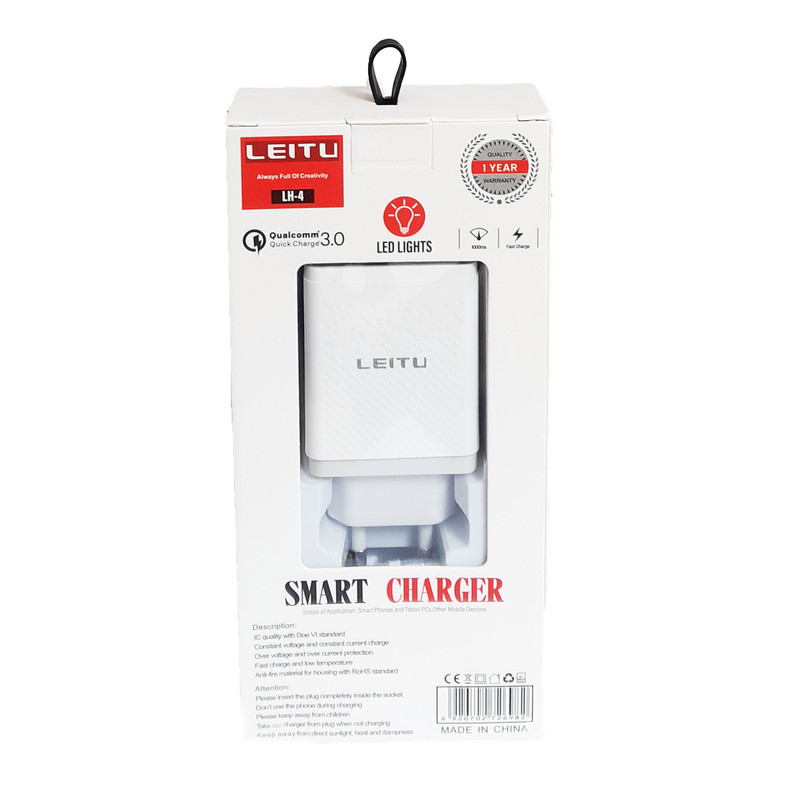 قیمت و خرید شارژر دیواری لیتو مدل LH-4M به همراه کابل تبدیل MicroUSB