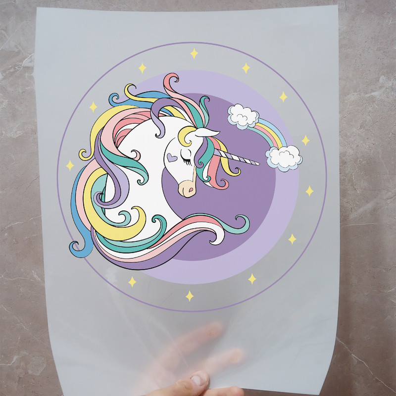 قیمت و خرید استیکر پارچه و لباس مدل dtf طرح یونیکورن کد H20.247 مجموعه 6 عددی