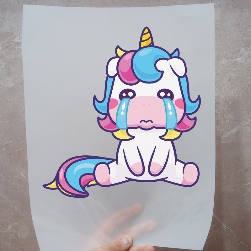 قیمت و خرید استیکر پارچه و لباس مدل dtf طرح یونیکورن کد H15.620 مجموعه 4 عددی