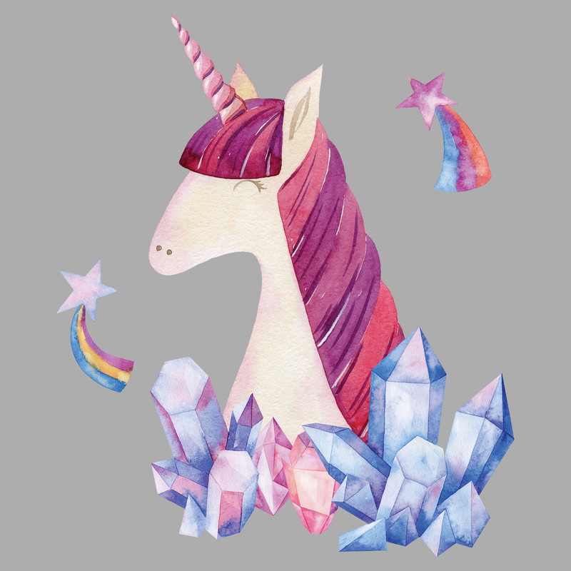 قیمت و خرید استیکر پارچه و لباس مدل dtf طرح یونیکورن کد H15.541 مجموعه 4 عددی