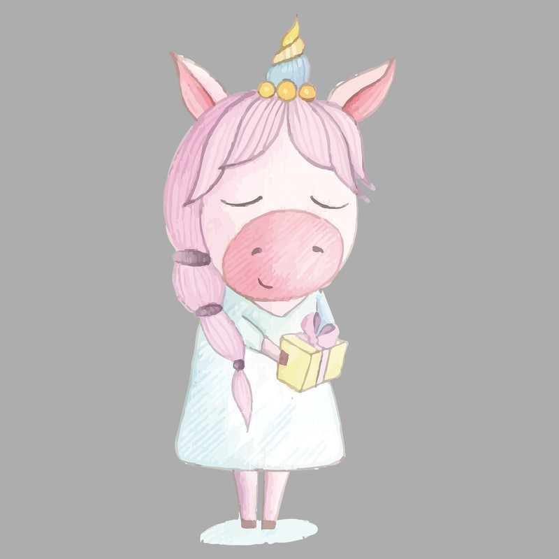 قیمت و خرید استیکر پارچه و لباس مدل dtf طرح یونیکورن کد H15.519 مجموعه 4 عددی